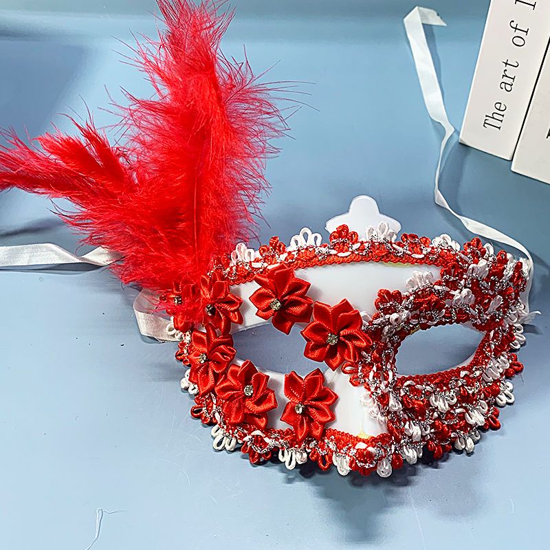 aj5566 Side Feather Style Dance Props Children Adult Masquerade Party ...