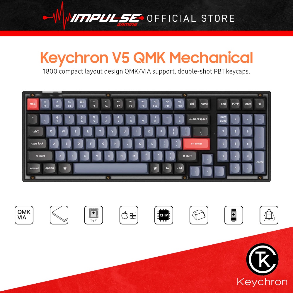 Keychron V5 1800 Compact Layout Design QMK/VIA Wired Mechanical ...
