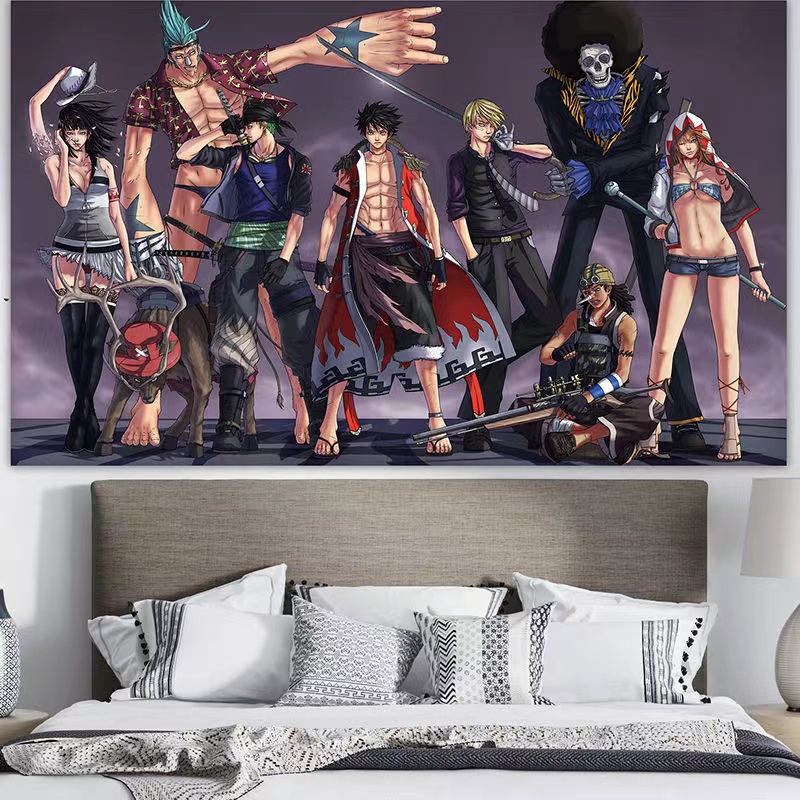 One Piece Poster Wall Stickers Luffy Sauron Ace Dormitory Bedroom ...