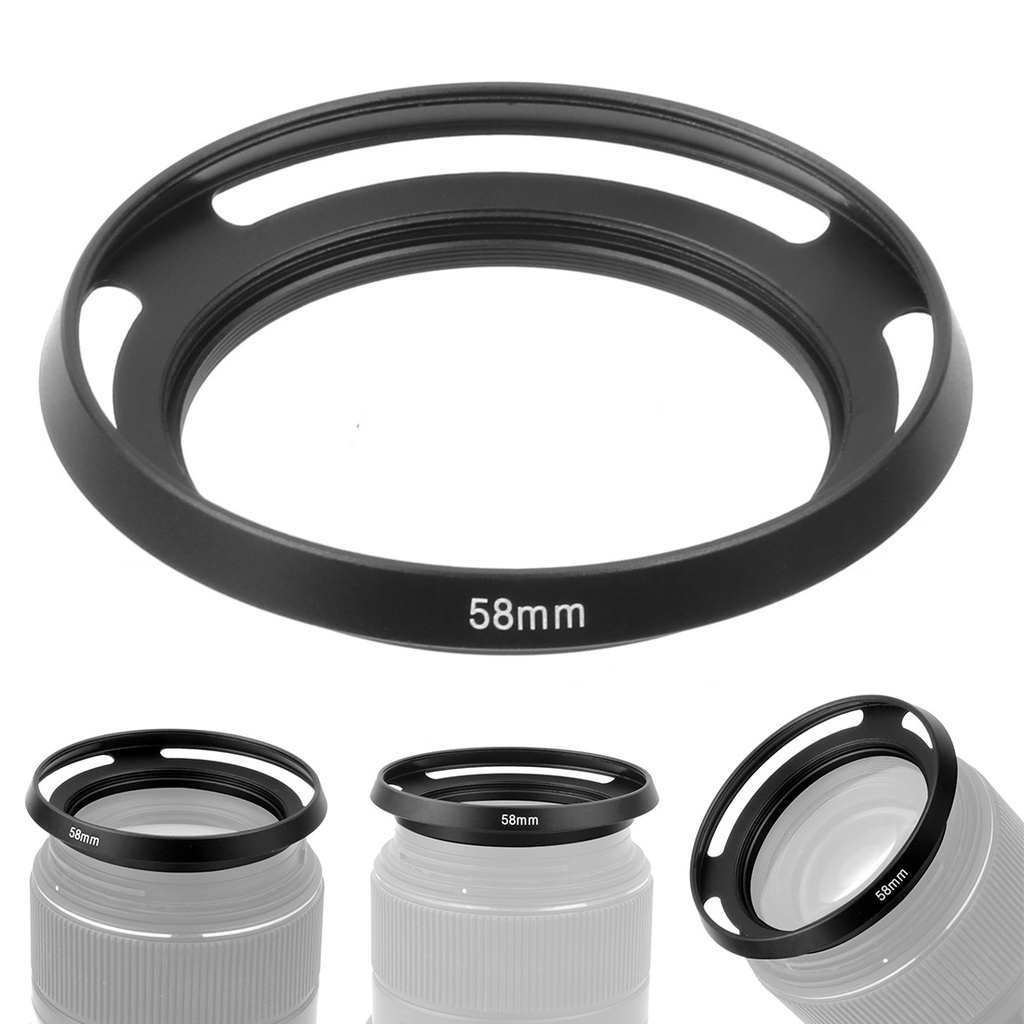 XT-XINTE Universal Metal Ultra-thin Hollow Wide-angle Lens Hood for ...