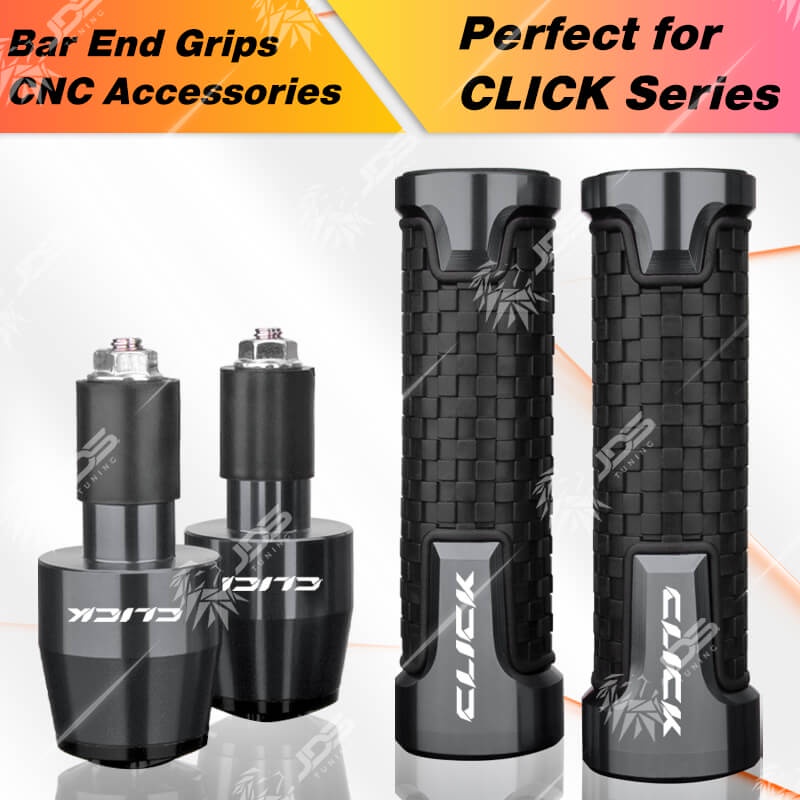 For HONDA CLICK 125i/150i Motorcycle Open End Handle Grips with Bar End ...