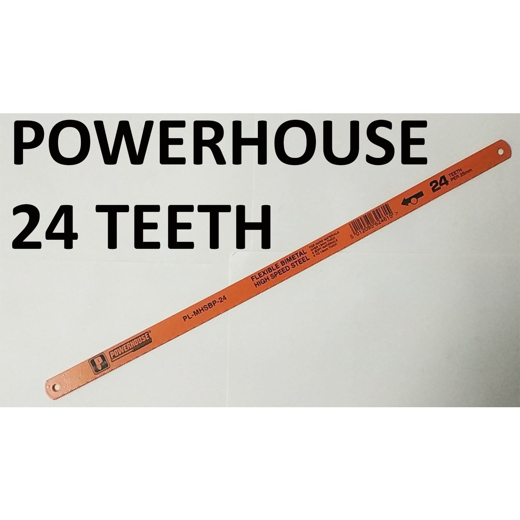 POWERHOUSE HACKSAW BLADE 24 TEETH X 300MM (12" ) FLEXIBLE BI METAL HI ...