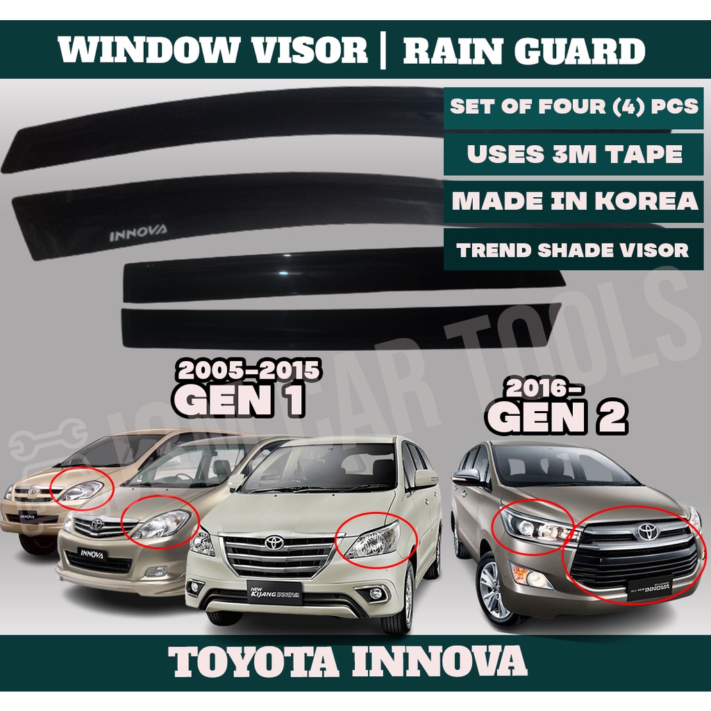 Toyota Innova 2005-2016 Black OEM Rain Guard Door Visor | Shopee ...