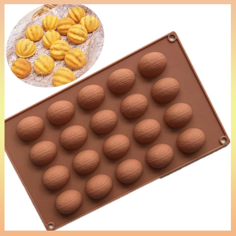 20 Holes Walnuts Nuts Shape Cake Chocolate Molds Silicone Pudding Mold ...