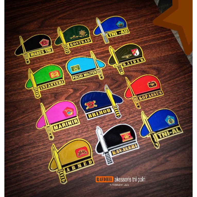 Embossed BERET STICKERS (tni and polri members) | Shopee Philippines