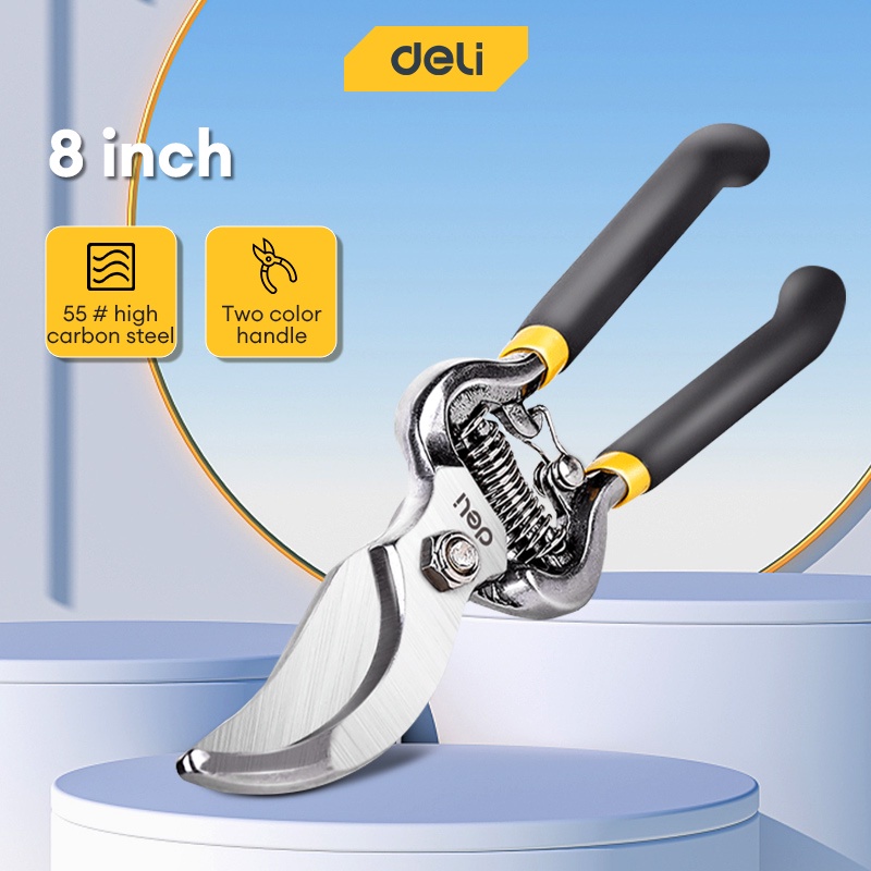 Deli 8" Garden Shears Professional High Carbon Steel Scissors Garden ...