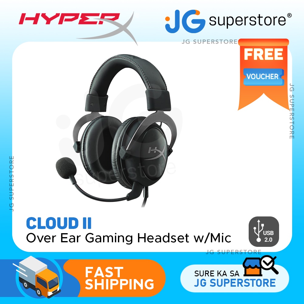 HyperX KHX-HSCP-GM Cloud II Gaming Headset, Memory Foam Ear Pads ...