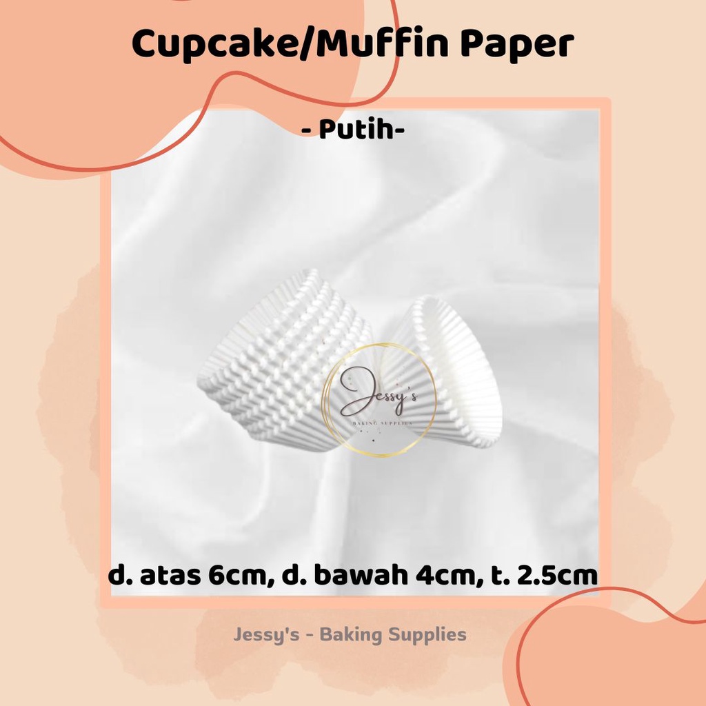 PUTIH White Paper Cupcakes, White Paper Muffins (1 Pack = 24 sheets/pcs ...