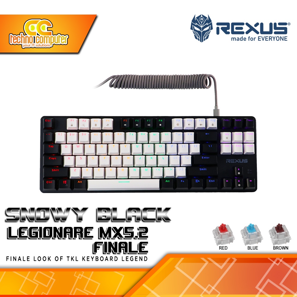 Rexus LEGIONARE MX5.2 FINALE TKL White/Black RGB Mechanical - Gaming ...