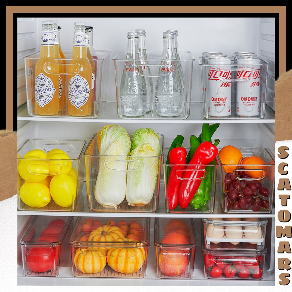 SCATOMARS Fridge Organizers Clear Plastic Pantry Food Storage Rack (TY ...