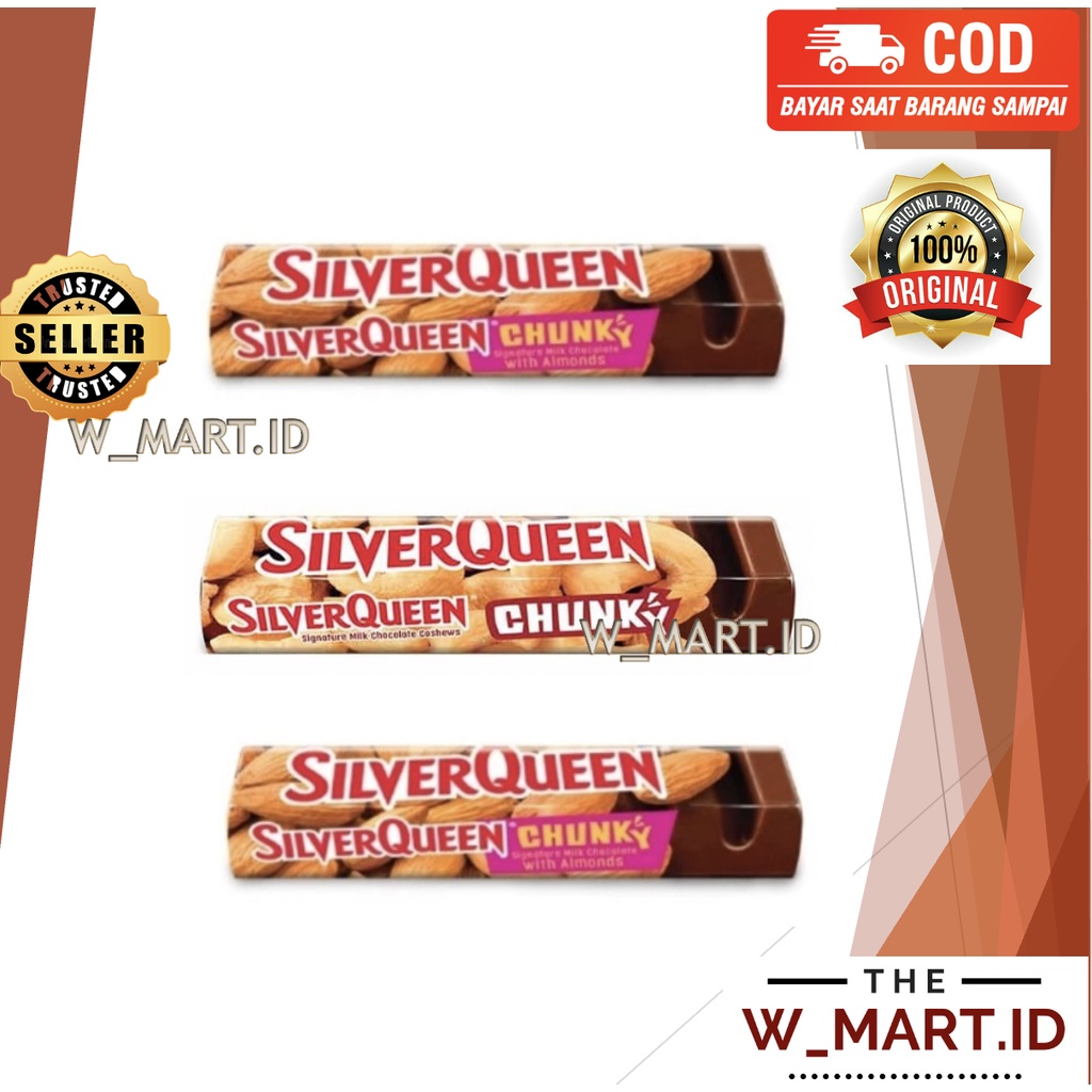 Silver QUEEN CHOCOLATE CHUNKY BAR MINI ALMOND CASHEW CHOCOLATE 30 GR ...