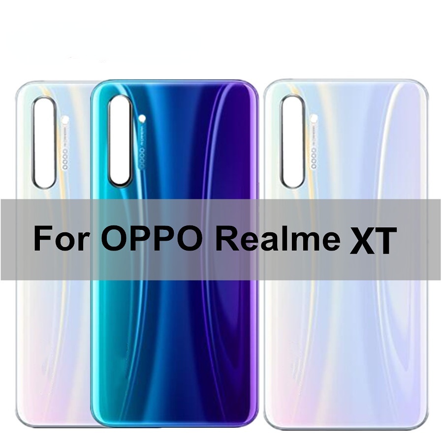 6.4" For OPPO Realme XT Back Battery Cover XT Housing Door Glass Case ...