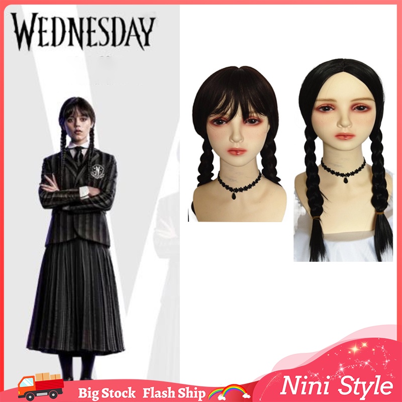 Wednesday Addams Wig TV Wednesday Cosplay Addams Family Wednesday Black ...