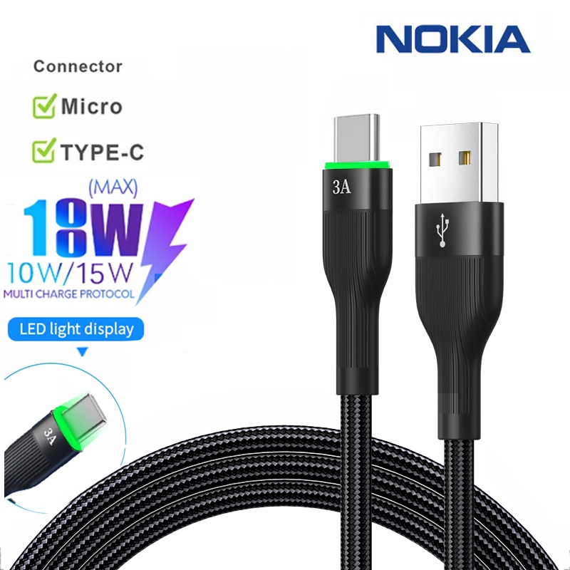 Nokia Fast Charging Cable Android Micro Usb /Type C Data Cable line For ...