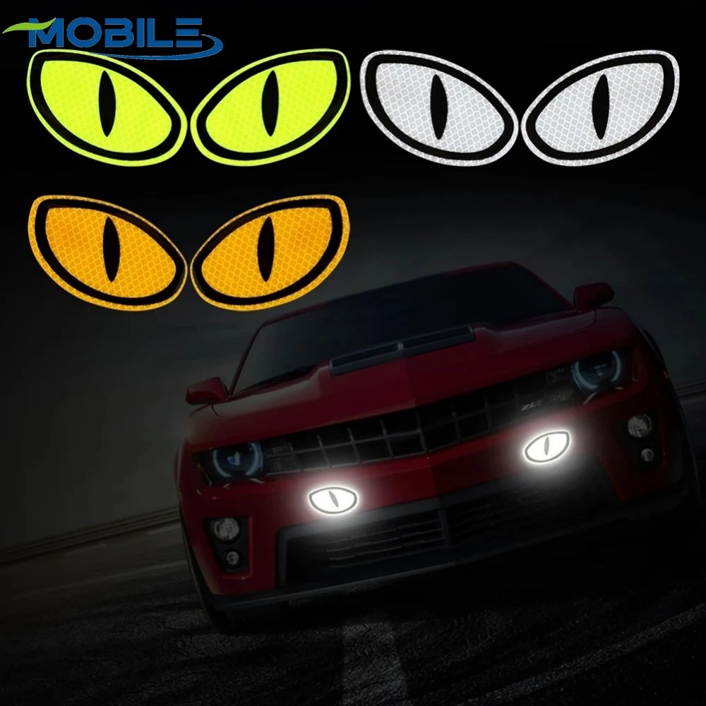 1 Sheet Bumper Sticker Funny Eyes Peeking Monster Reflective Tape Car ...
