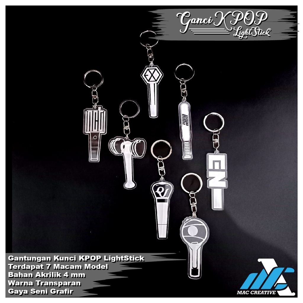 MINIMAL GANTUNGAN Kpop LIGHTSTICK ACRYLIC KEYCHAIN EXO NCT DREAM 127 BP ...
