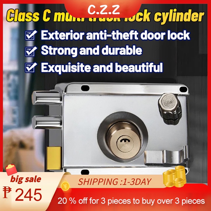 Stainless Steel Main Door Lock Set Strong Deadbolt Gate Lock Universal ...