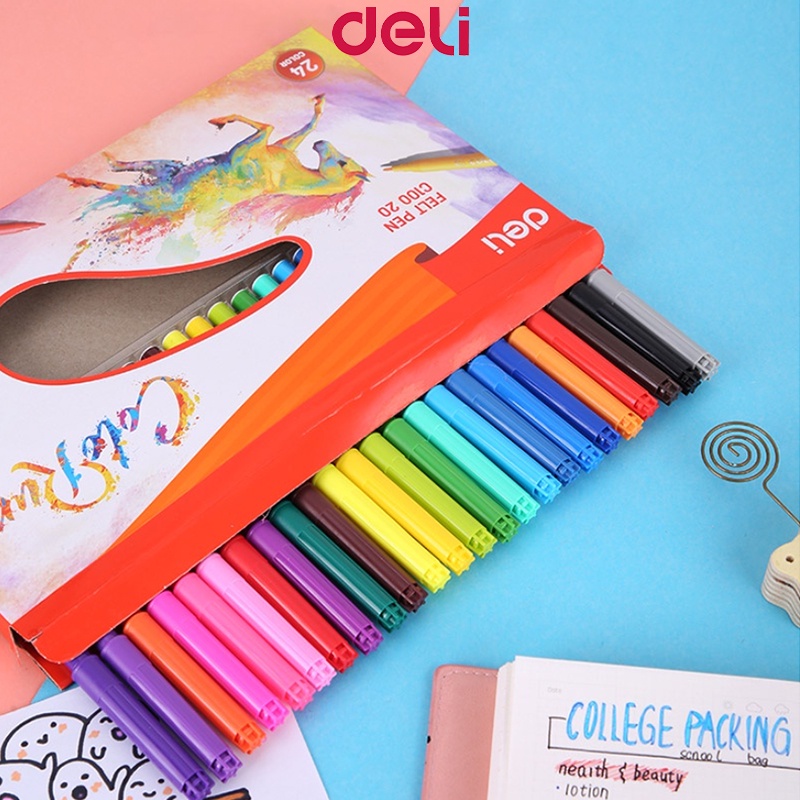 Deli 12/18/24 Color Brush Pen Watercolor Brush Pen Colors Marker Letter ...