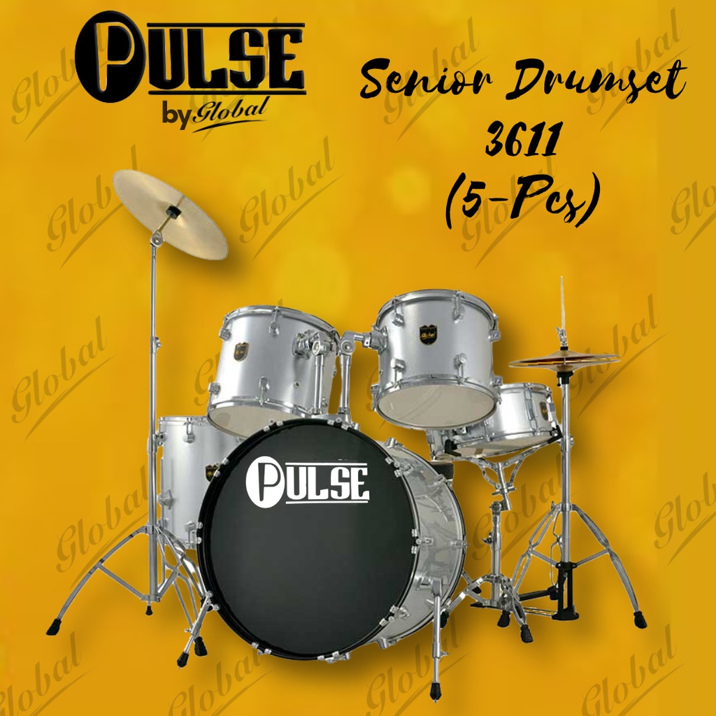 DRUM SET PULSE by Global FULL STANDARD 5 pcs GL 3611 THICKER HARDWARE ...