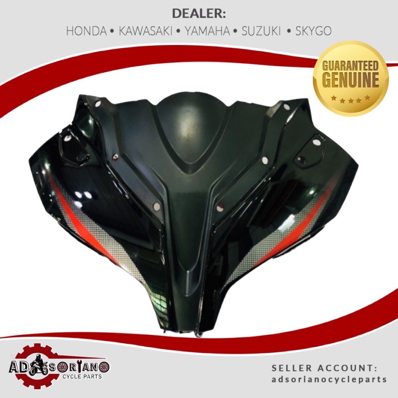 KAWASAKI ROUSER RS200 FRONT FAIRING EBONY BLACK WITH DECAL 52DT0195 ...