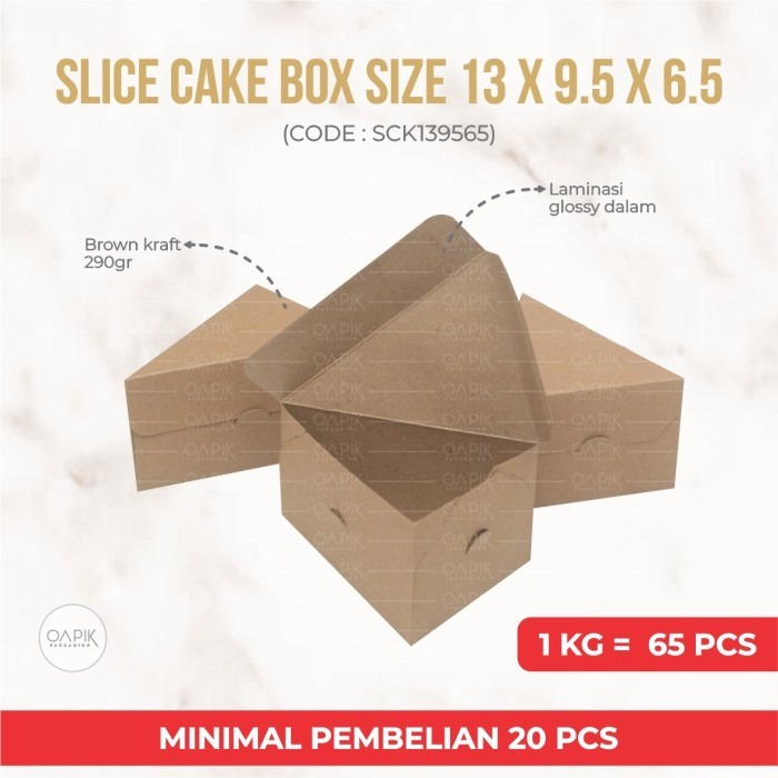 Slice Cake Box 13x9.5x6.5, Cake Packaging, Bread Packaging, Cake ...