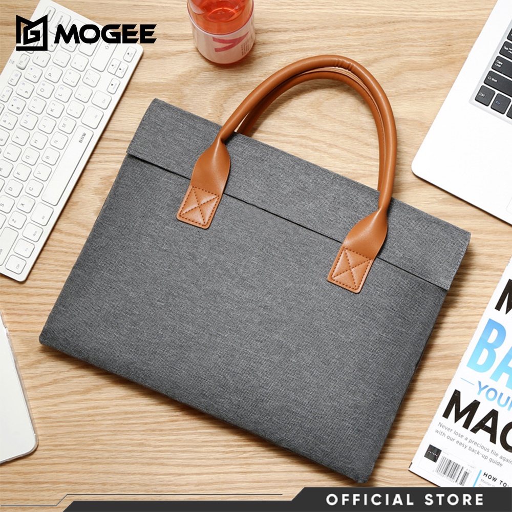 MOGEE Waterproof Laptop Computer bag Leather handle Shockproof Bag 13.3 ...