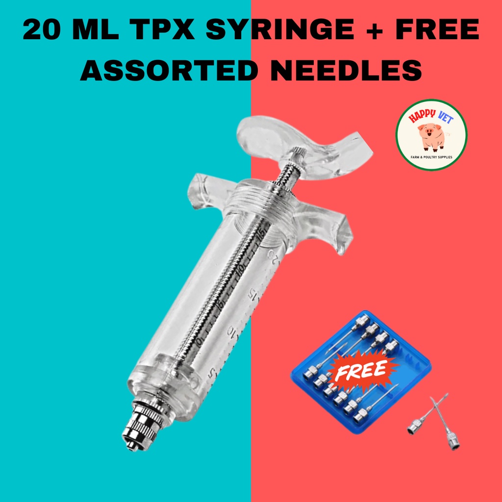 20mL Fiberglass Syringe + 12pcs Assorted Stainless Needles Heavy Duty ...