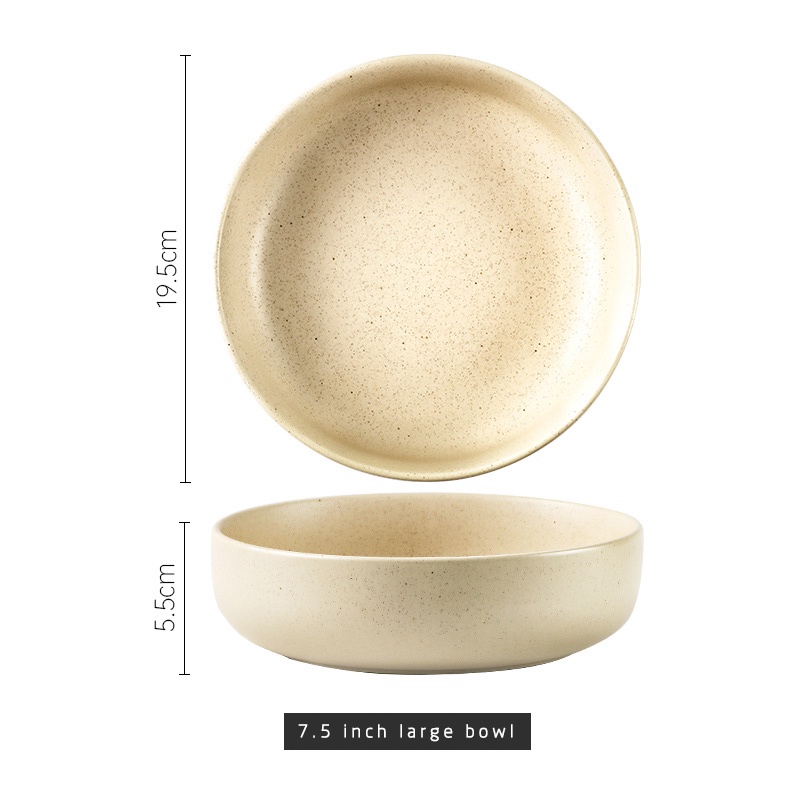 Japanese-style Ceramic Dinner Plate Stoneware Sesame Glaze Tableware ...