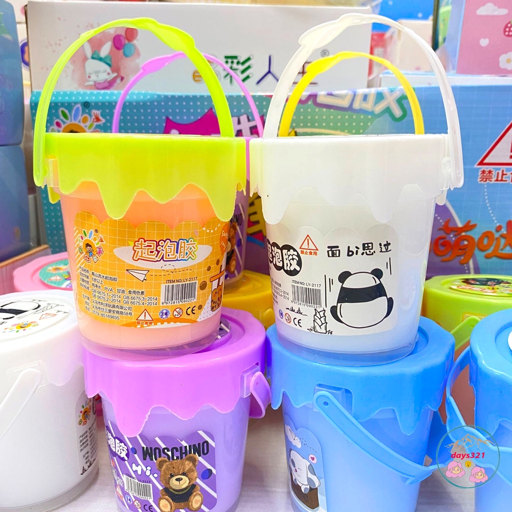 Slime panda bear white rabbit milk tea 9 beautiful colors squishy Slime ...