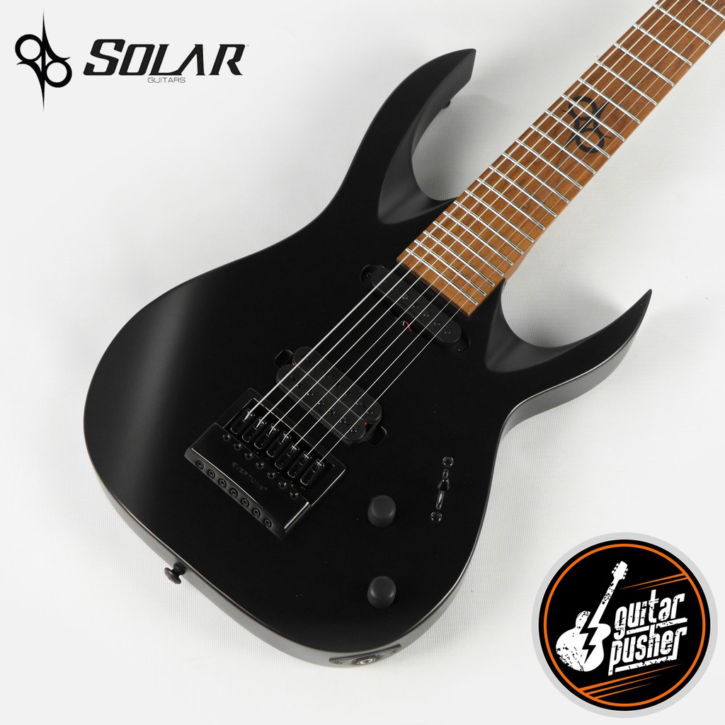 Solar Guitars AB1.7C Carbon Black Matte 7-String Electric Guitar with ...