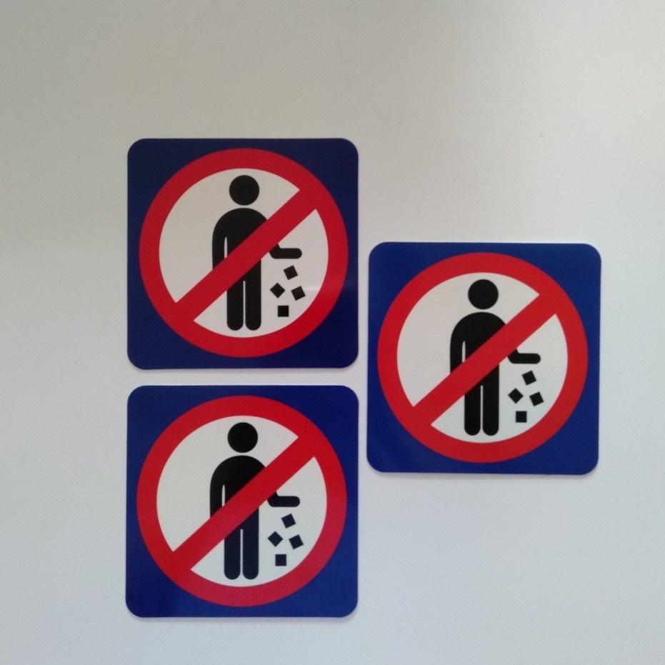 Sign Sign Sign - No Garbage Throwing (13cm x 13cm) | Shopee Philippines