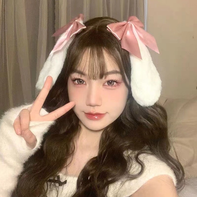 Fine Bunny Ear Hair Clip Lolita Hair Clip Bunny Ear Barrettes Plush Lop ...