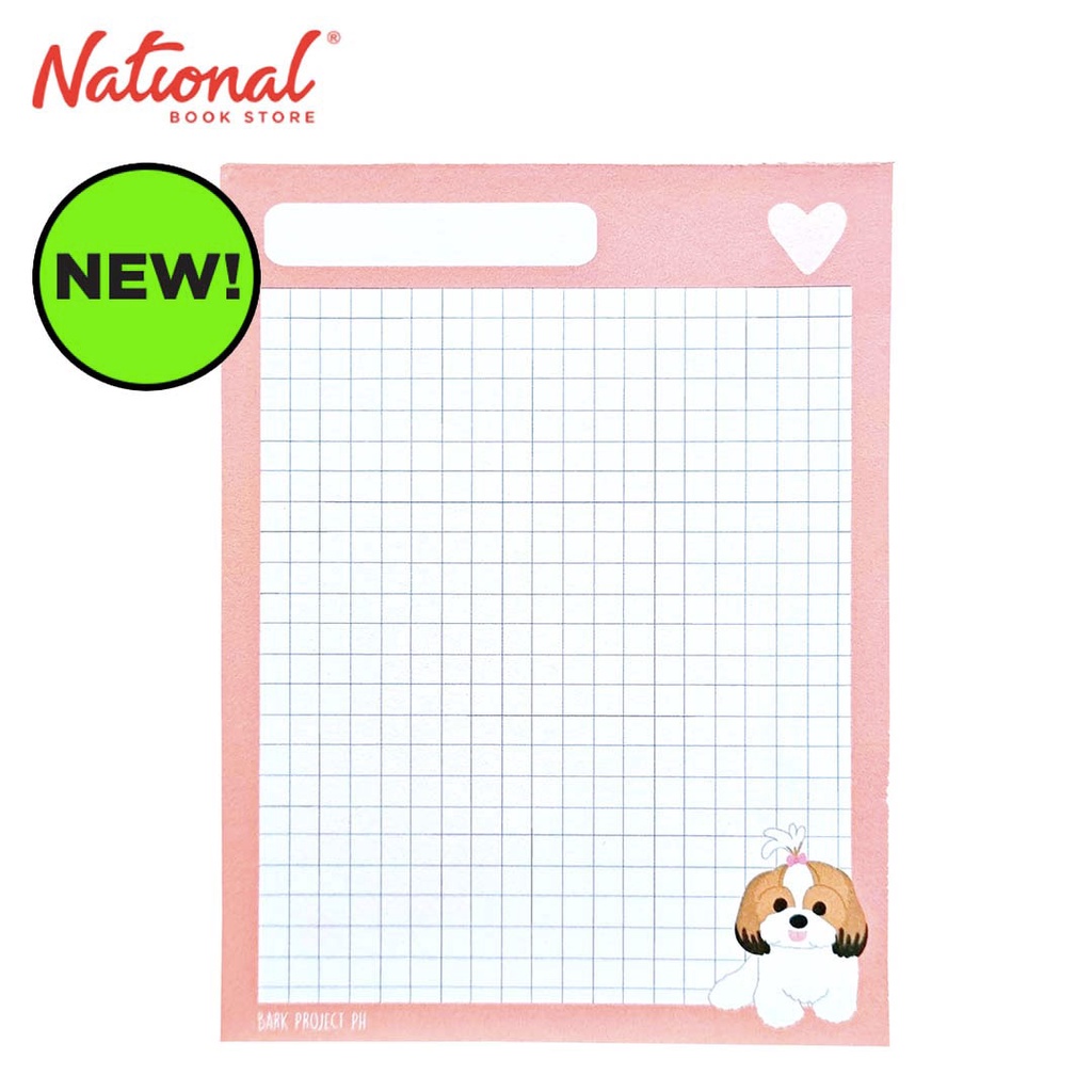 Notepad 4x5.25 inches Pink 50 Leaves Pup Art Shih Tzu - Office & School ...