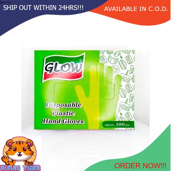 Glow Disposable Plastic Hand Gloves 100pcs for Food Food Preparation or ...