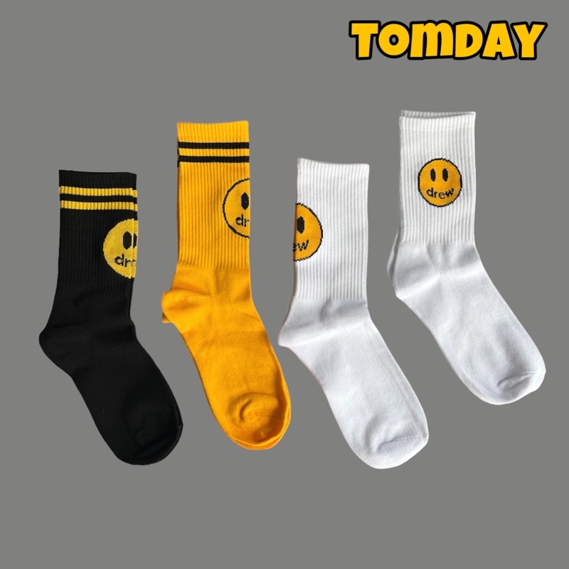 Drew Smiley Face Pattern High-top Sneaker Socks | Shopee Philippines
