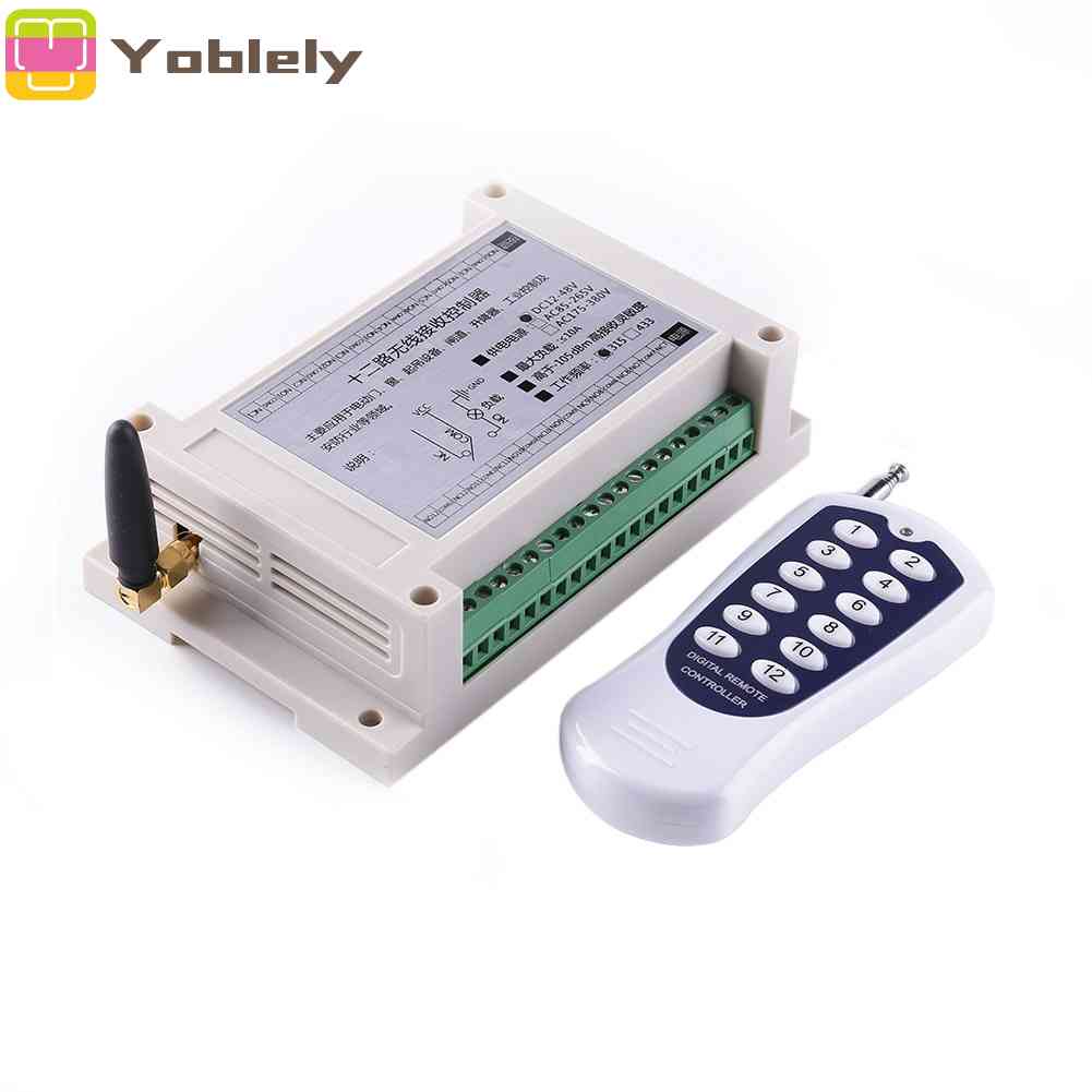 DC 12V 12CH Channel Wireless RF Remote Control Switch Transmitter+ ...