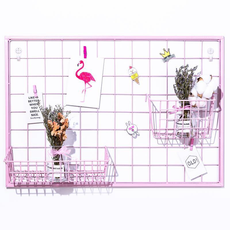 Iron Rack wire mesh mesh unique mood notice board Grid Wall Black Color ...