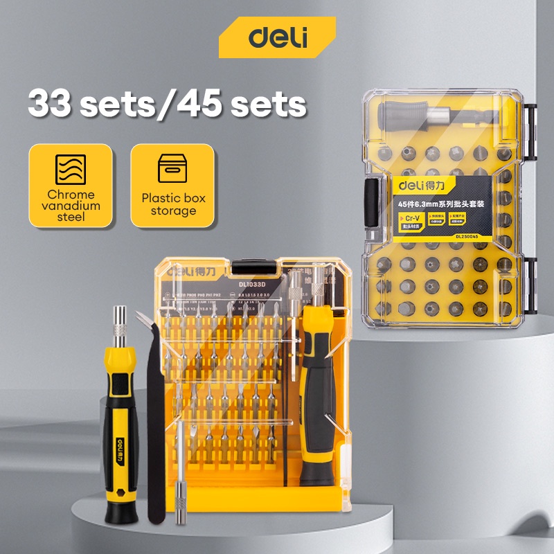 Deli 44/33Pcs Portable Screw Driver Set Magnetic Precision Screwdriver ...