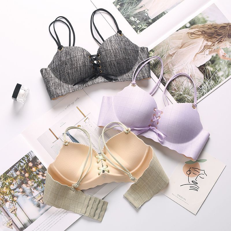 Fashion Adjustable Women Pull Rope Seamless Push Up Bra 3/4 Cup No Wire ...