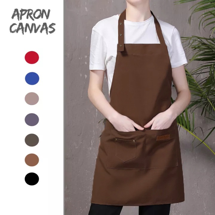 Quality Waterproof Canvas Apron for Women and Men Adjustable kitchen ...