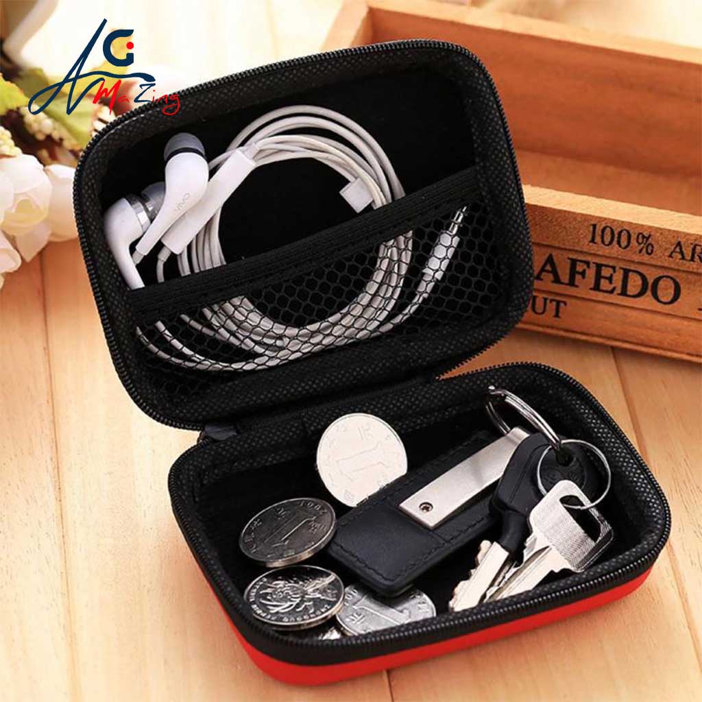 Earphone/Earbud//keys/chargerHeadset Hard Case USB Cable Storage Box ...