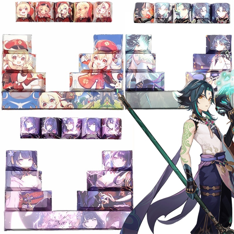 Genshin Impact 12PCS Keys PTB Keycap For Mechanical Keyboard Keys ...