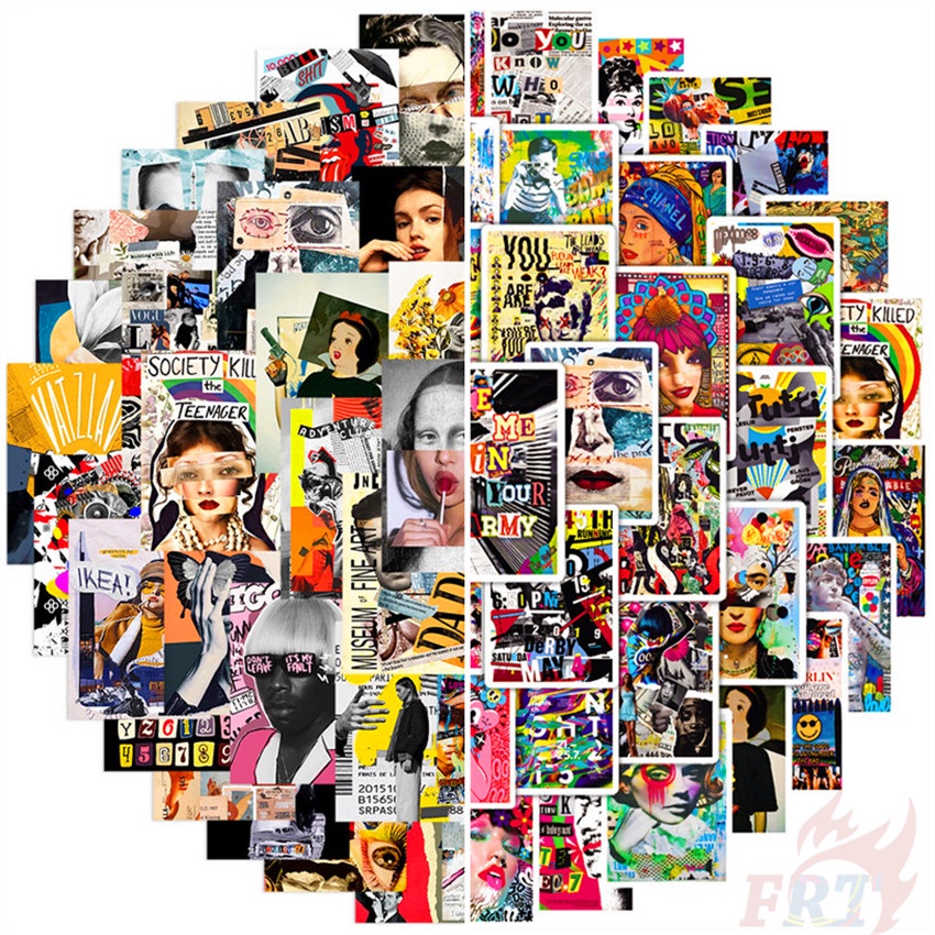 100Pcs/Set Splice Mosaic Art Series A Mini Poster Stickers DIY Fashion ...