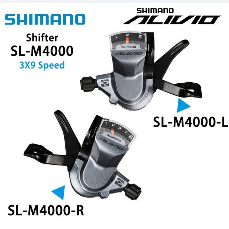 Bicycle Shimano Altus M4000 M370 M310 3x9 3×8 Speed Shifter Trigger Set ...