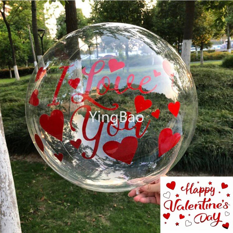 5pcs Happy Valentine's Day Heart Balloon Stickers I Love You / Happy ...