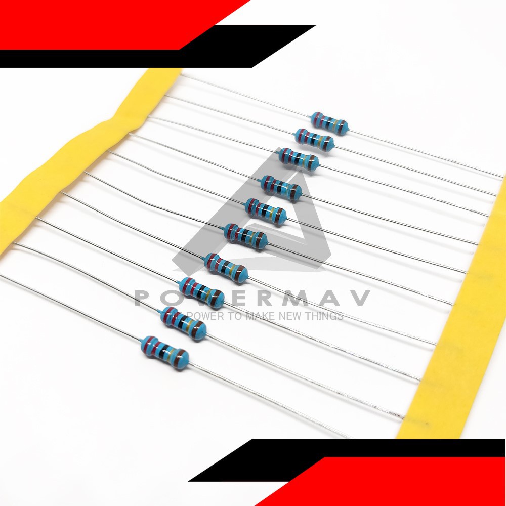 10pcs 22 ohms 5 band 1/4w Metal film resistor 1% ohm for pcb breadboard arduino uno mega nano ...