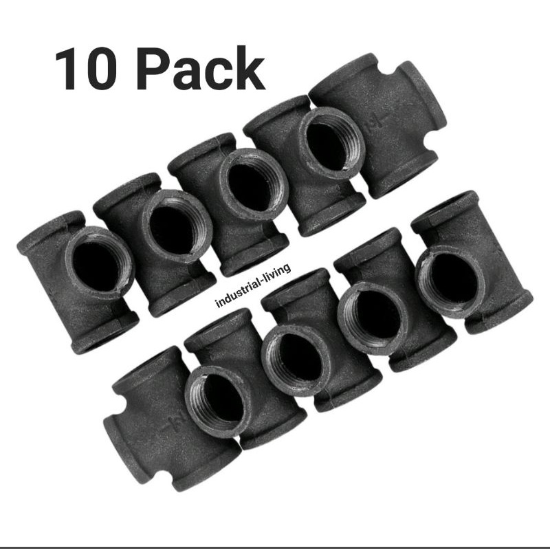 Black iron Tee Fittings 1/2 Heavy duty 10pcs | Shopee Philippines