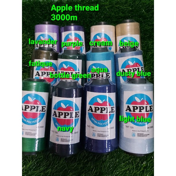 apple thread TKT 120 3000meters sold per (1cone) and (3cones) | Shopee ...