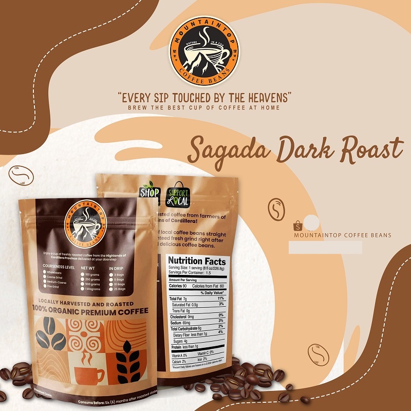 Sagada Dark Roast Premium Cordillera Coffee By MTCB (Whole Beans Or ...