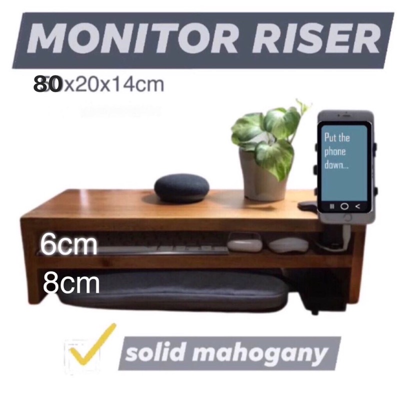 Monitor Riser Solid Mahogany Wood | Shopee Philippines